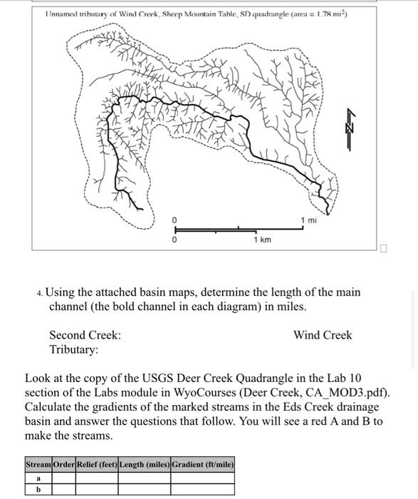 Solved Exercise 10-C: Drainage Basin Morphometery and | Chegg.com