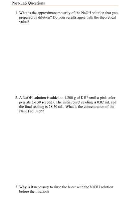 Solved hehe 1 Acid - Base Titration Name: Section: Date: | Chegg.com