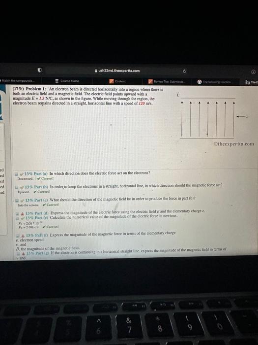 [Solved]: part d,f and g please (17 %) Problem is An electro