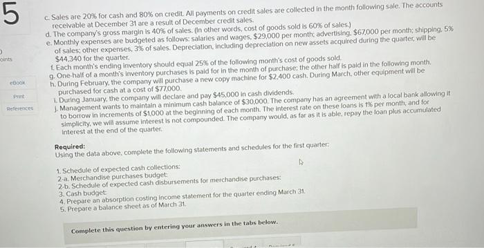 Solved Complete the cash budget. Note: Cash deficiency, | Chegg.com