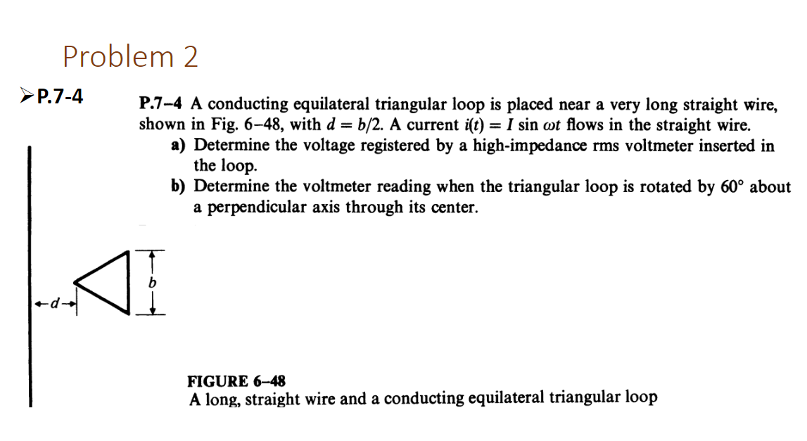 Problem 2P.7-4 ﻿A conducting equilateral triangular | Chegg.com