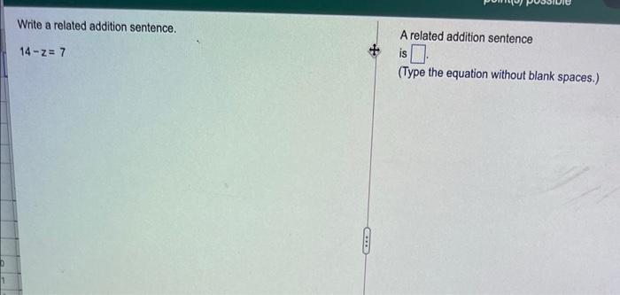 Solved Write a related addition sentence. A related addition | Chegg.com