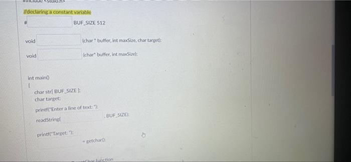 Solved Voctaring a constant variable BUF.SIZE 512 म BUF_SIZE | Chegg.com