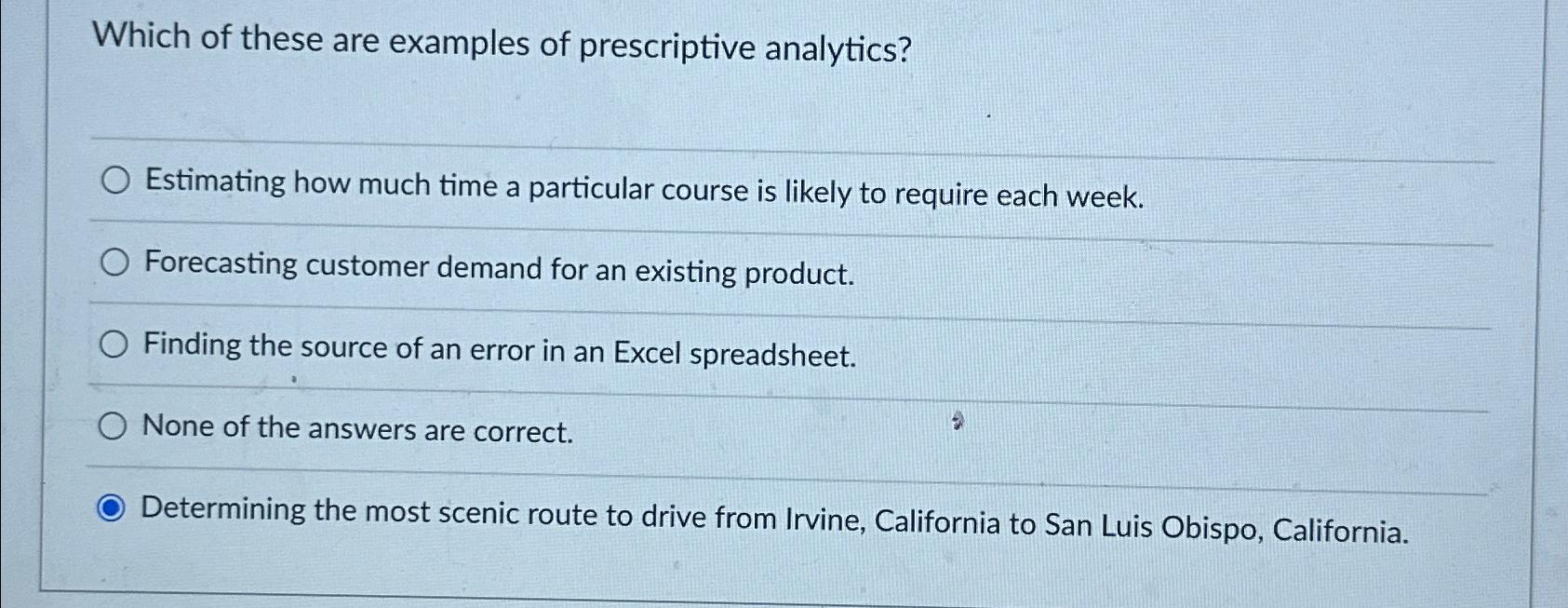 Solved Which of these are examples of prescriptive | Chegg.com