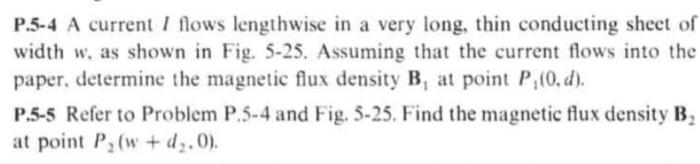 Solved P.5-4 A current I flows lengthwise in a very long, | Chegg.com