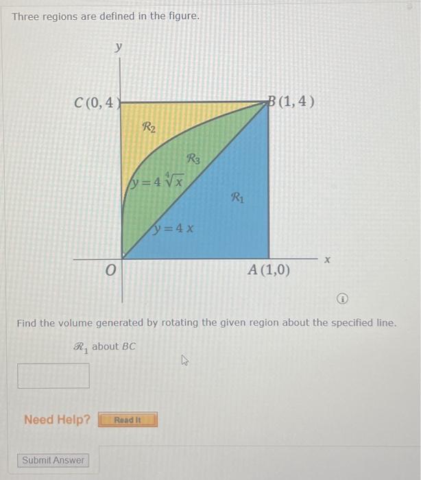 Solved Three regions are defined in the figure. | Chegg.com