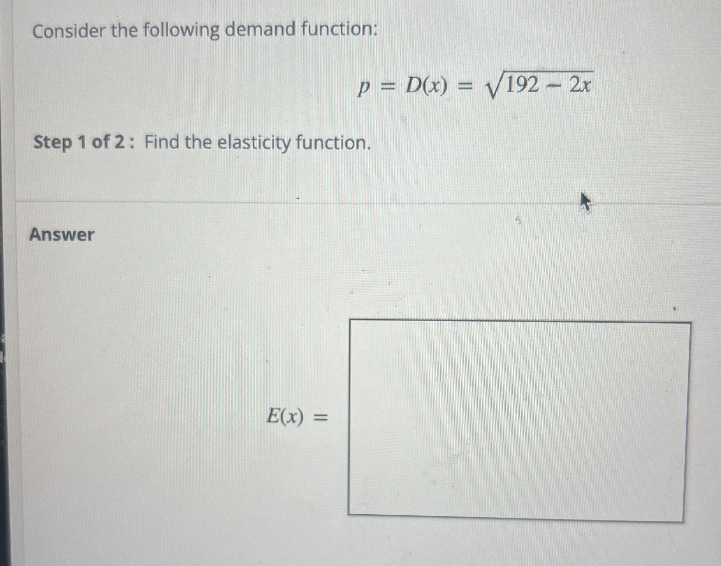 Solved Consider the following demand | Chegg.com