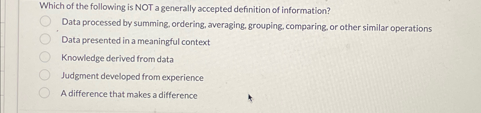 Solved Which of the following is NOT a generally accepted | Chegg.com