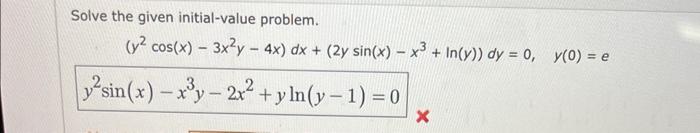 Solved Solve the given initial-value problem. | Chegg.com