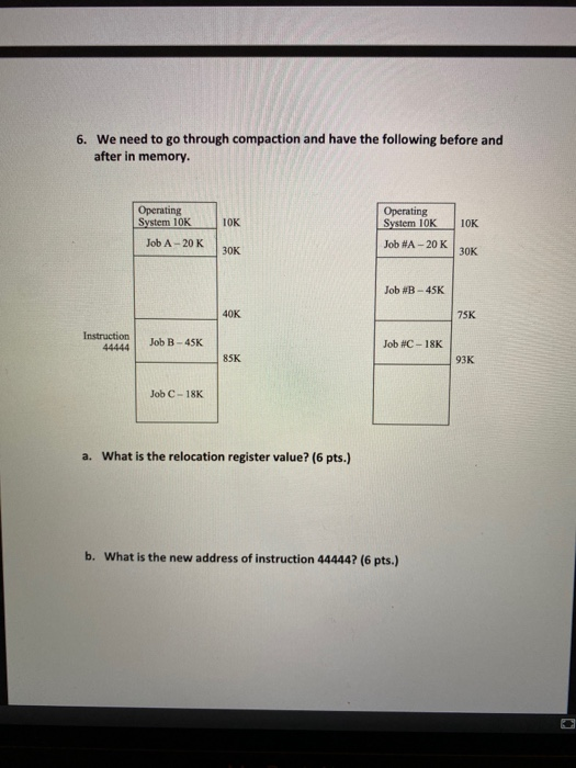 Solved 6. We need to go through compaction and have the | Chegg.com
