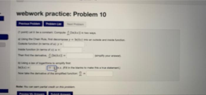 Solved webwork practice: Problem 10 tice Problem List ns | Chegg.com