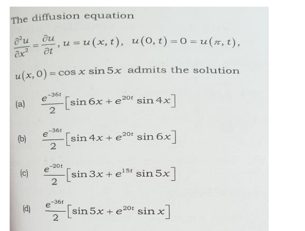 Solved The diffusion | Chegg.com