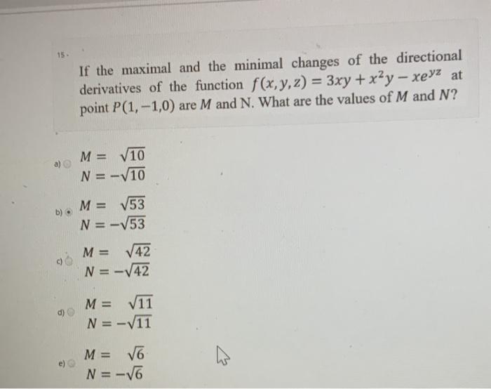 Solved 15. If the maximal and the minimal changes of the | Chegg.com