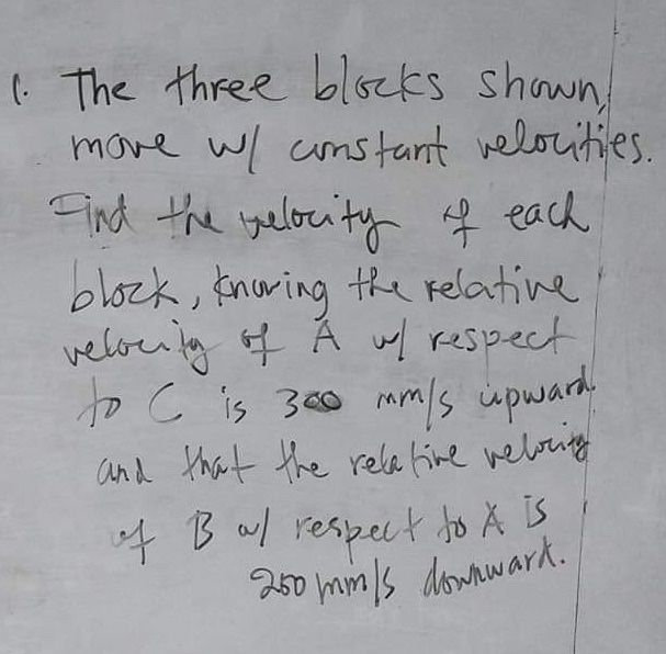 1. The three blocks shown! move w/ constant | Chegg.com