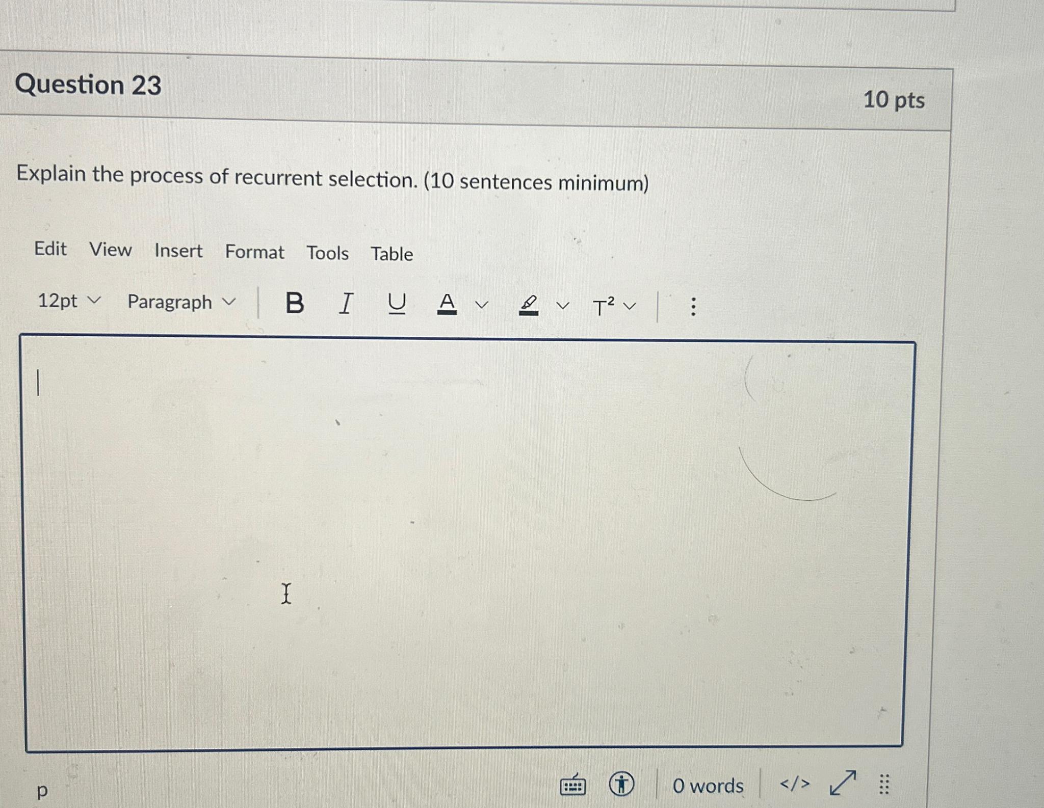 Solved Question 2310ptsExplain the process of recurrent | Chegg.com