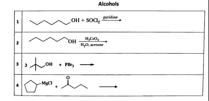Solved Alcohols | Chegg.com