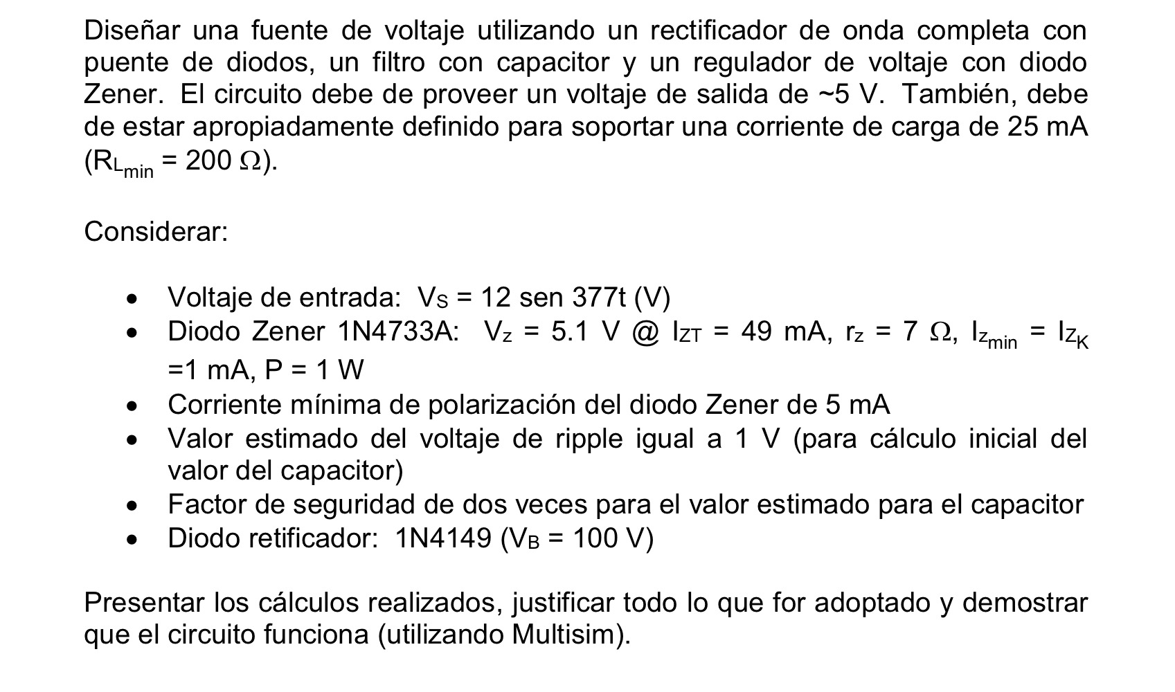 How to solve Diseñar una fuente de voltaje utilizando | Chegg.com
