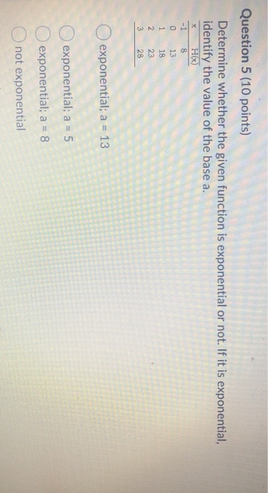 Solved Question 5 (10 points) Determine whether the given | Chegg.com