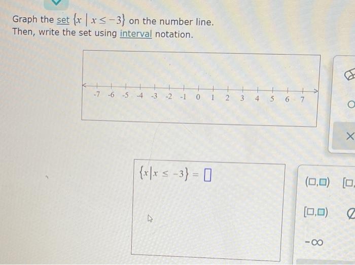 Solved Graph the set (x | *3-3) on the number line. Then, | Chegg.com