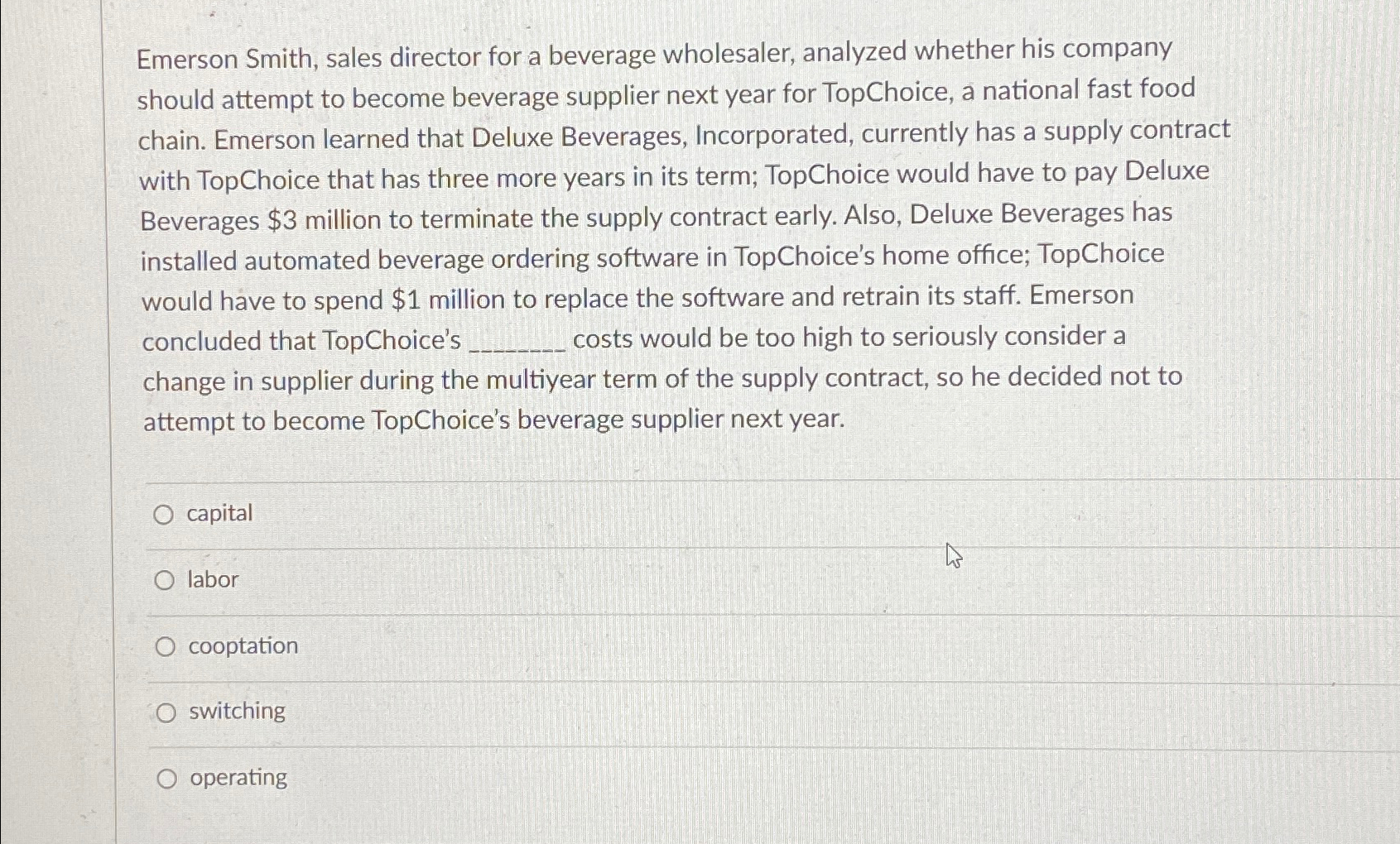 Solved Emerson Smith, sales director for a beverage | Chegg.com