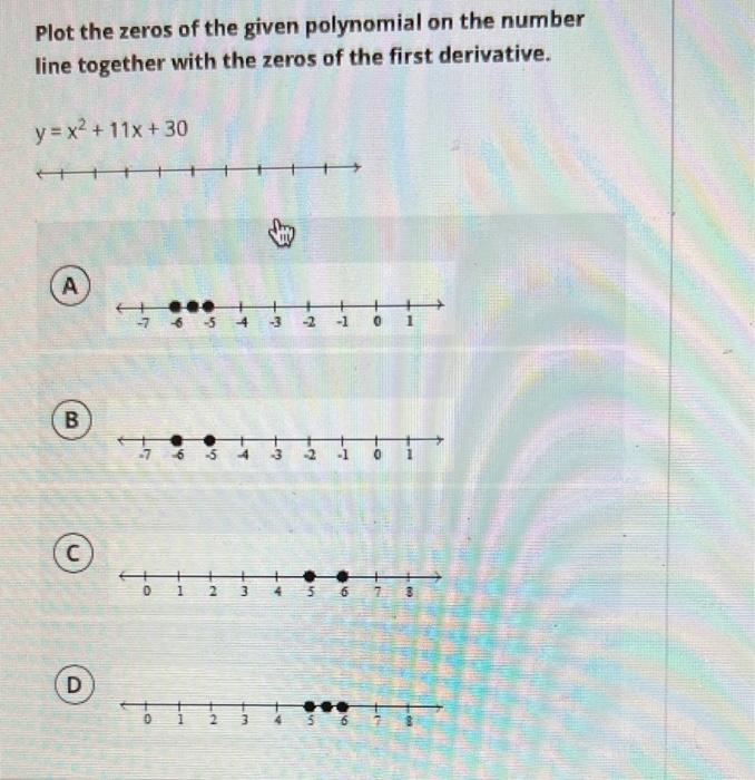 Solved Plot the zeros of the given polynomial on the number | Chegg.com