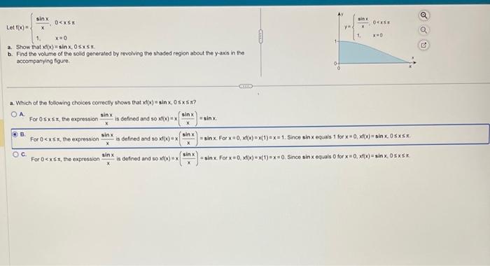 Solved Let f(x)={xsinx,1,0 | Chegg.com