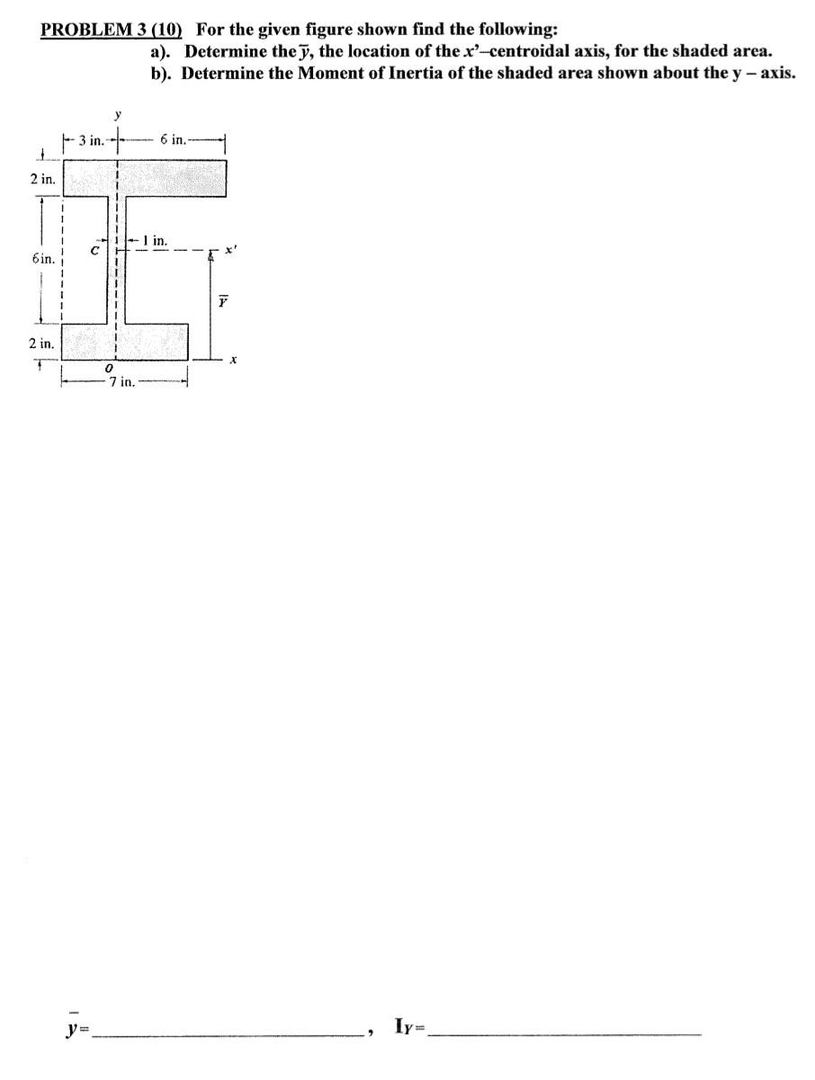 Solved PROBLEM 3(10) For the given figure shown find the | Chegg.com