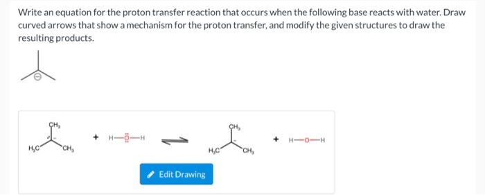 Solved Write An Equation For The Proton Transfer Reaction