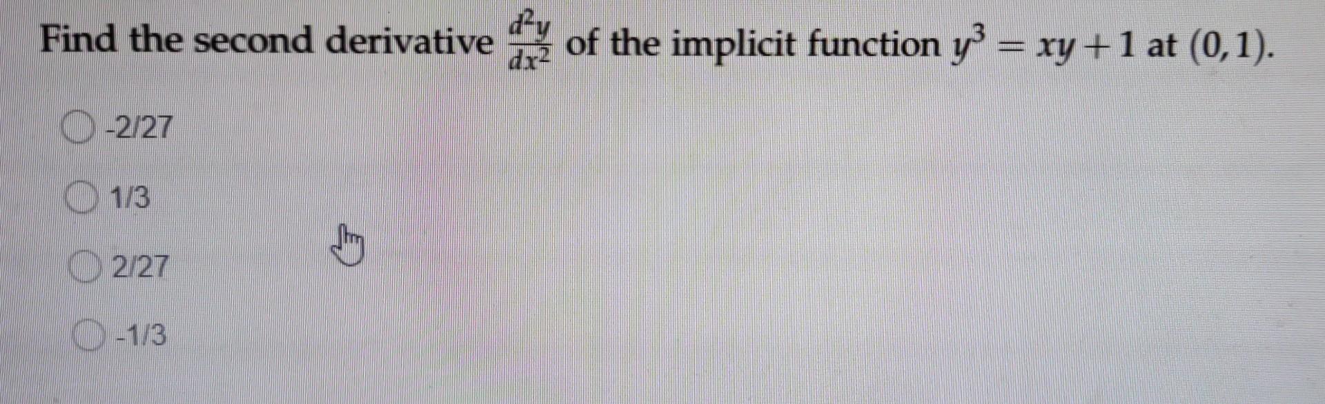 Solved Find the second derivative dx2d2y of the implicit | Chegg.com