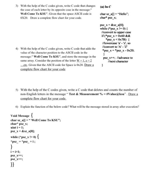 Solved 3 With The Help Of The Codes Given Write C Code