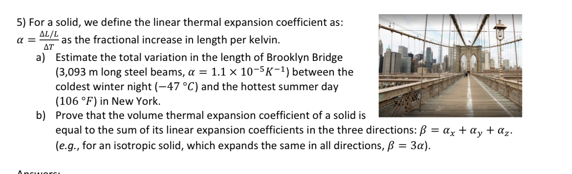 Solved For a solid, we define the linear thermal expansion | Chegg.com