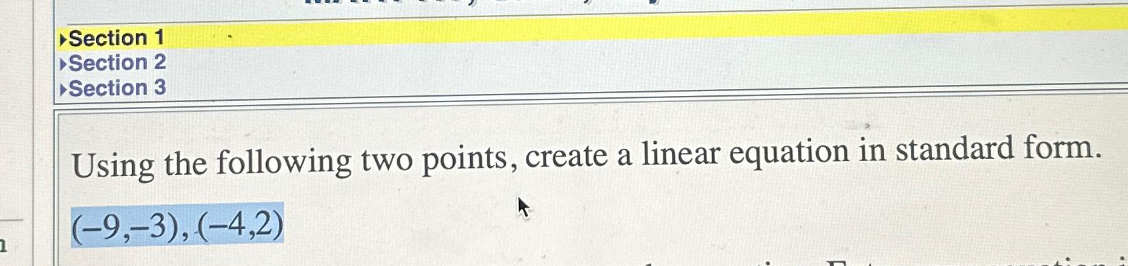Solved Section 1 Section 2 Section 3using The Following Two