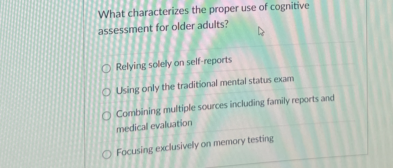 Solved What characterizes the proper use of cognitive | Chegg.com