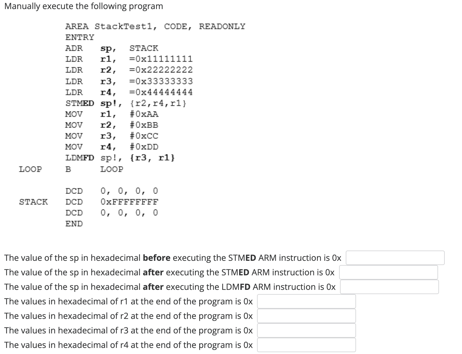 Solved Manually execute the following programThe value of | Chegg.com