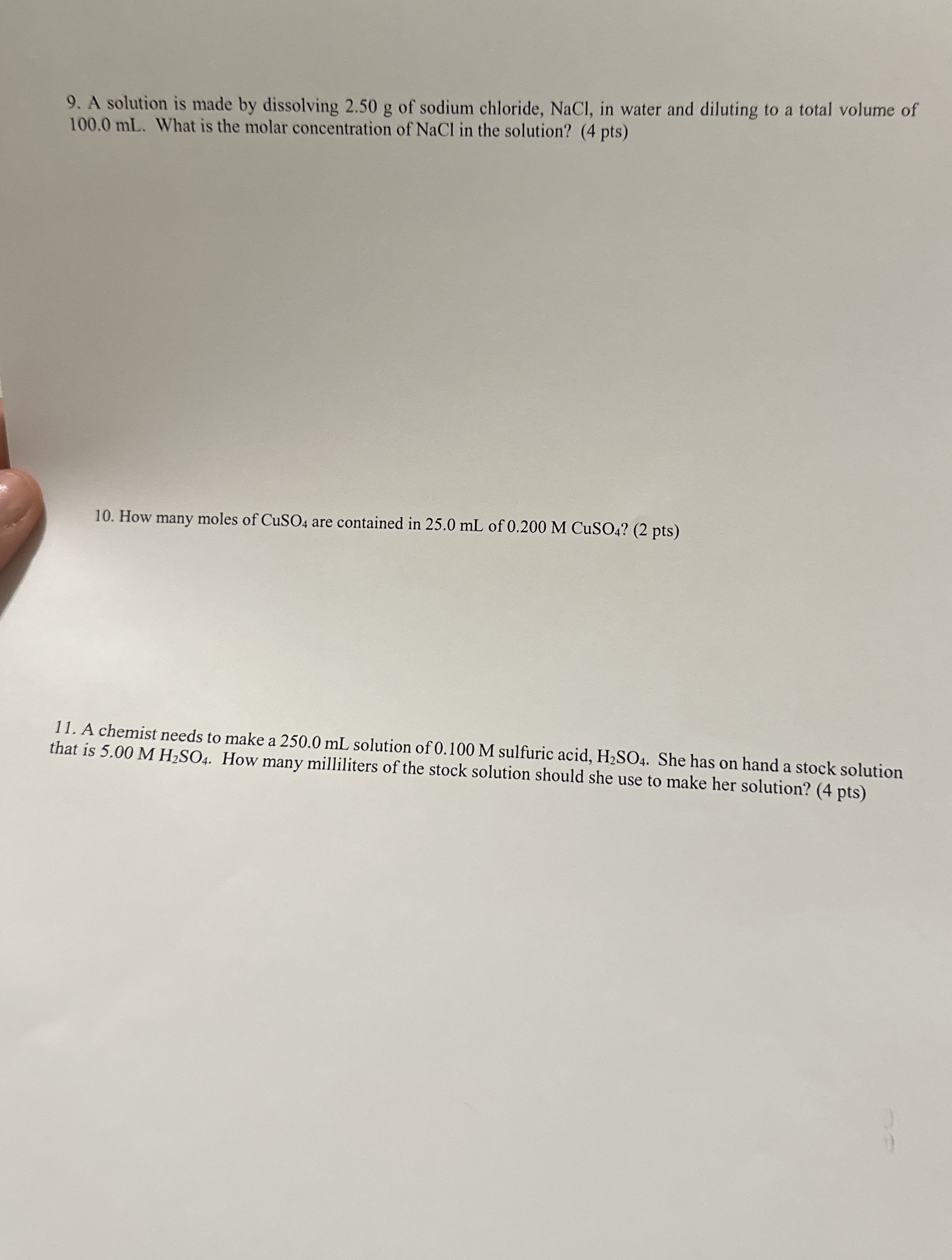 Solved A solution is made by dissolving 2.50g ﻿of sodium | Chegg.com