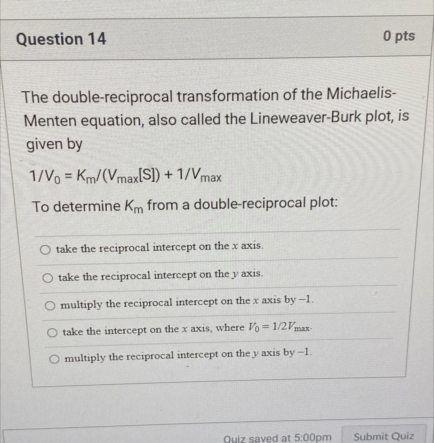 Solved Question 140ptsThe double-reciprocal transformation | Chegg.com