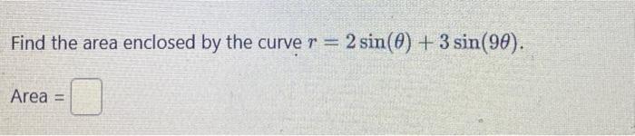 Solved Find the area enclosed by the curve | Chegg.com
