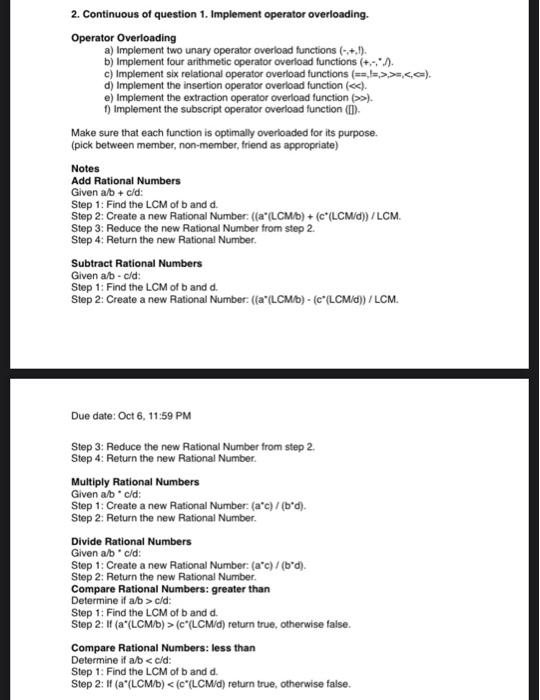 Solved 2. Continuous of question 1. Implement operator | Chegg.com