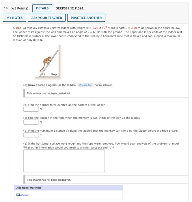 Solved 16. (-/5 Points) DETAILS SERPSE9 12.P.024. MY NOTES | Chegg.com Solved 16. (-/5 Points) DETAILS SERPSE9 12.P.024. MY NOTES | Chegg.com
