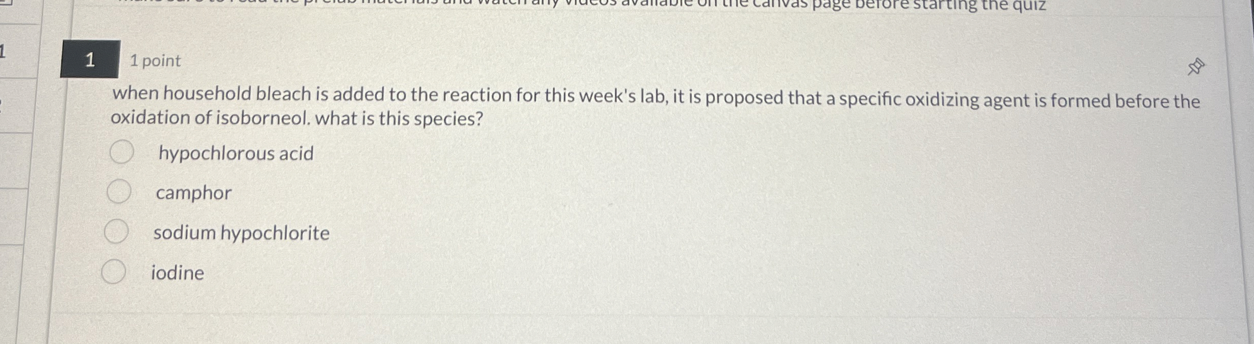 Solved 11 ﻿pointwhen household bleach is added to the | Chegg.com