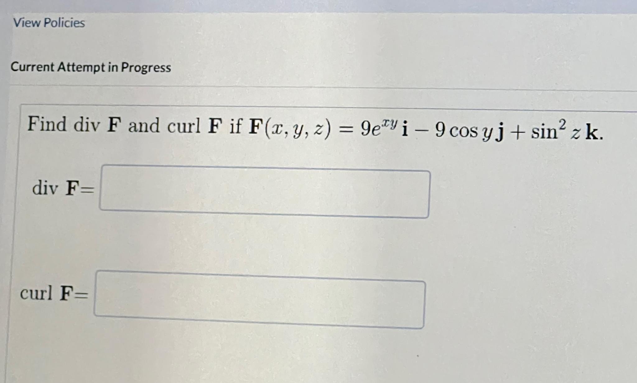 Solved View PoliciesCurrent Attempt in ProgressFind div F | Chegg.com