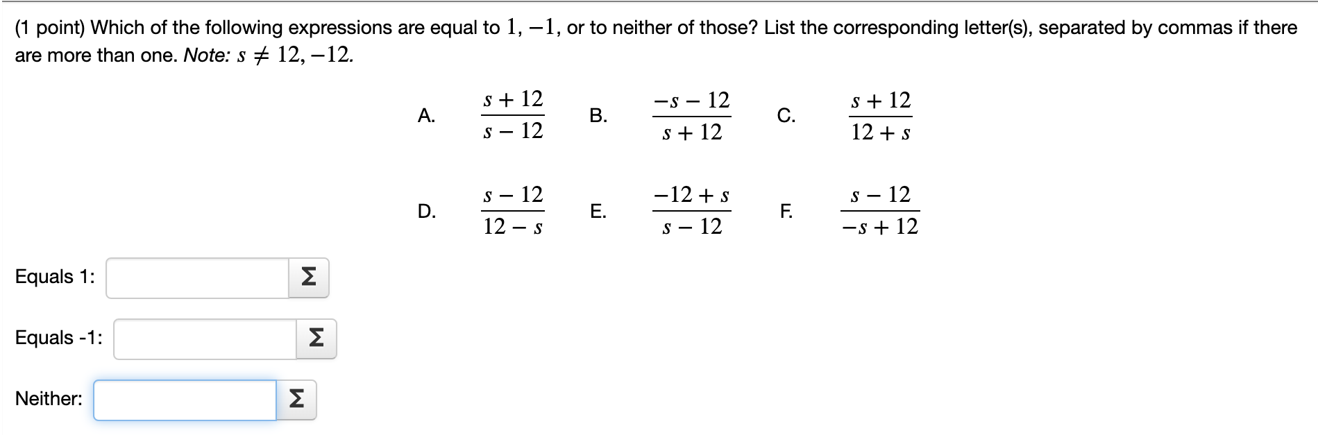 Solved (1 ﻿point) ﻿Which of the following expressions are | Chegg.com
