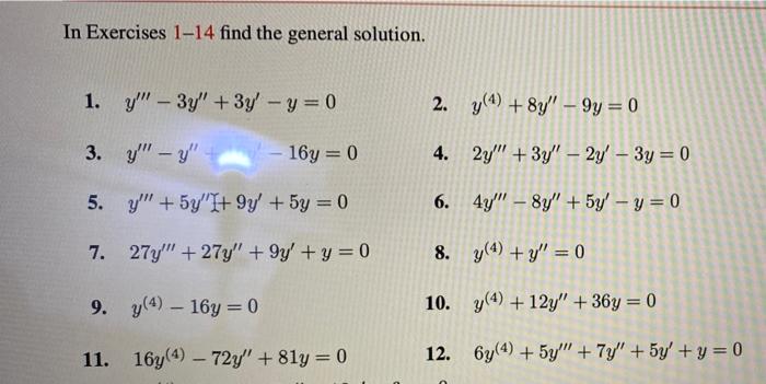 Solved In Exercises 1-14 find the general solution. 1. y" - | Chegg.com