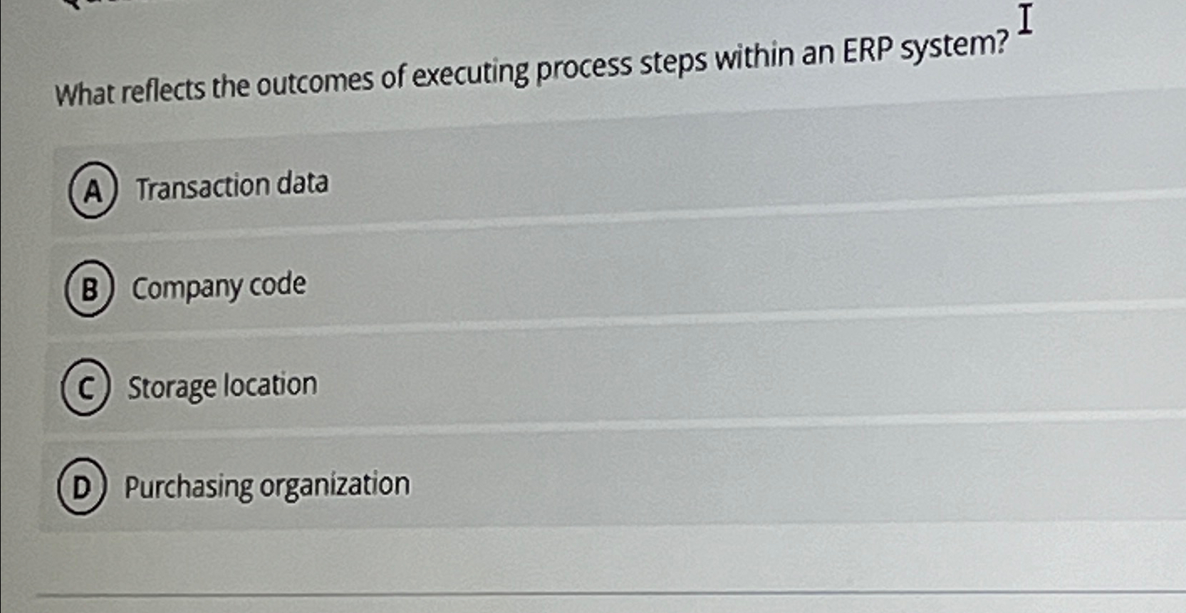 Solved What reflects the outcomes of executing process steps | Chegg.com