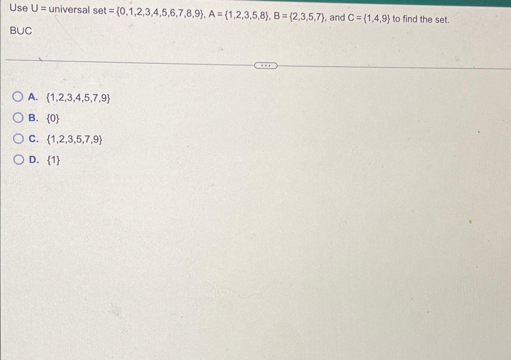Solved Use U= ﻿universal set | Chegg.com