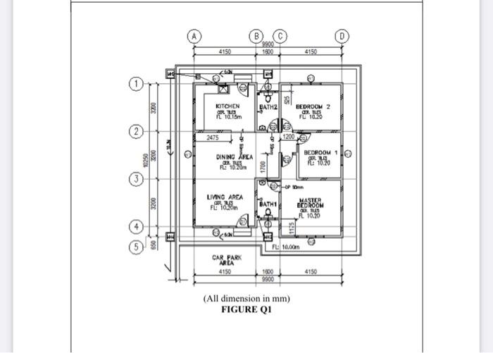 Figure Q1 shows an architectural ground floor layout | Chegg.com