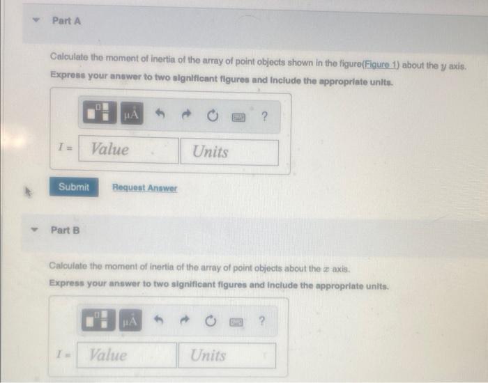 Solved calculate the moment of inertia of the array of point | Chegg.com