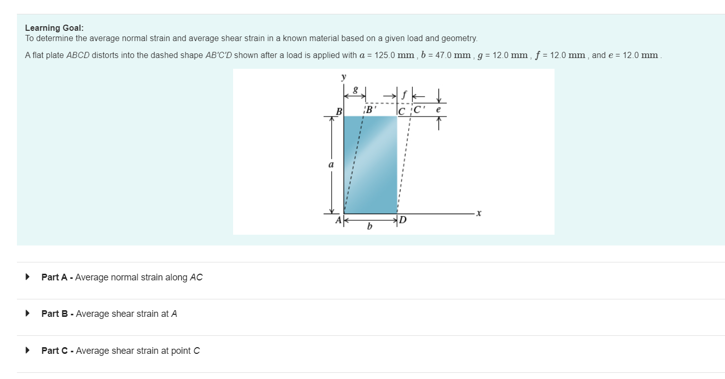 Solved Learning Goal:To determine the average normal strain | Chegg.com