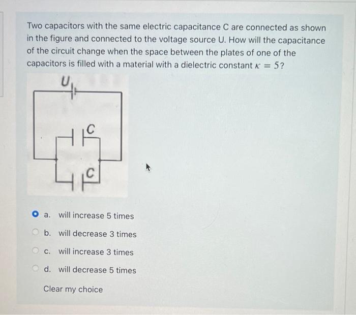 Solved Two capacitors with the same electric capacitance C | Chegg.com