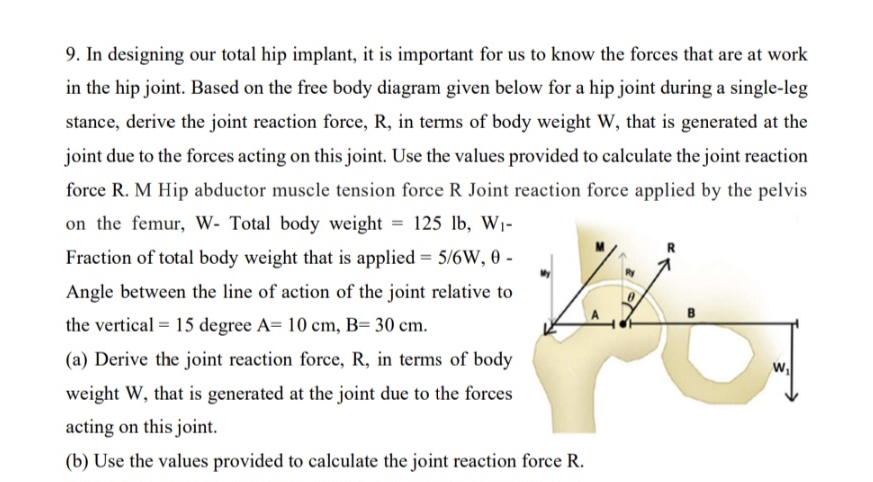 Solved In designing our total hip implant, it is important | Chegg.com